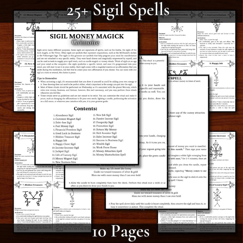 Sigil Money Magick Grimoire Pages: 25+ Sigils, Spells & Rituals for ...