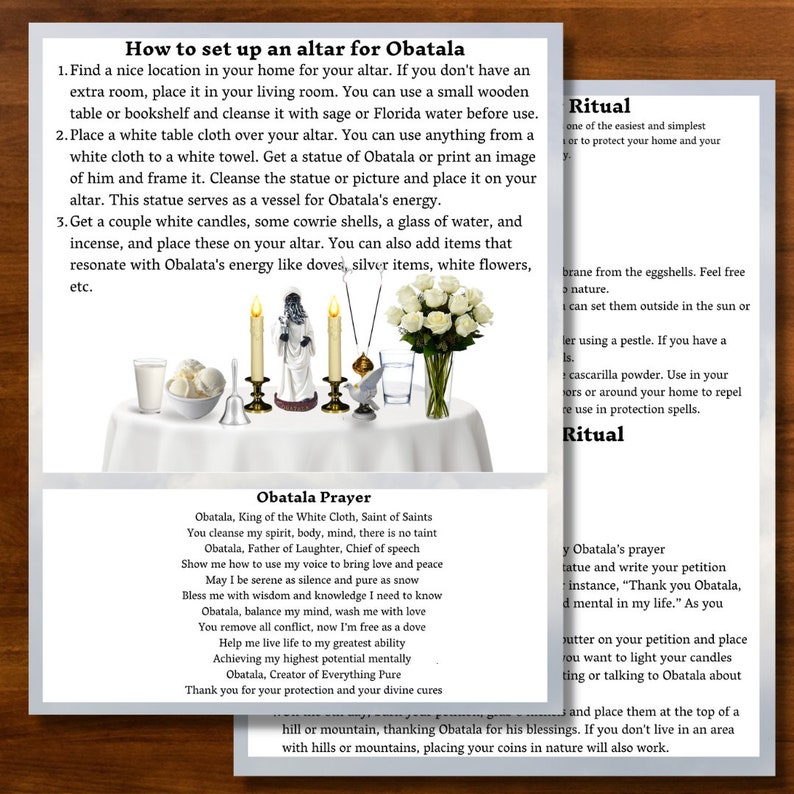 How to Work With Obatala: Orisha Altar Guide Printable - Etsy