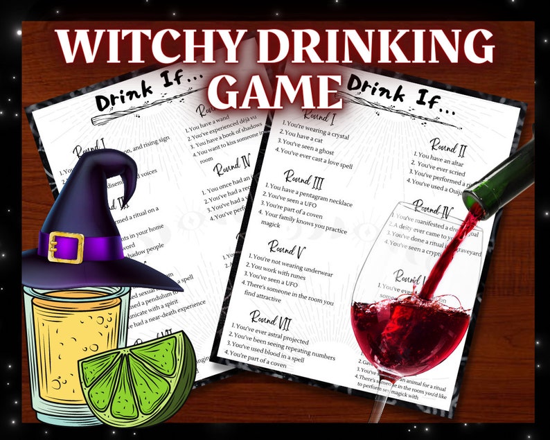 Witchy Drinking Game: Party Game for Witches Drink If Game - Etsy