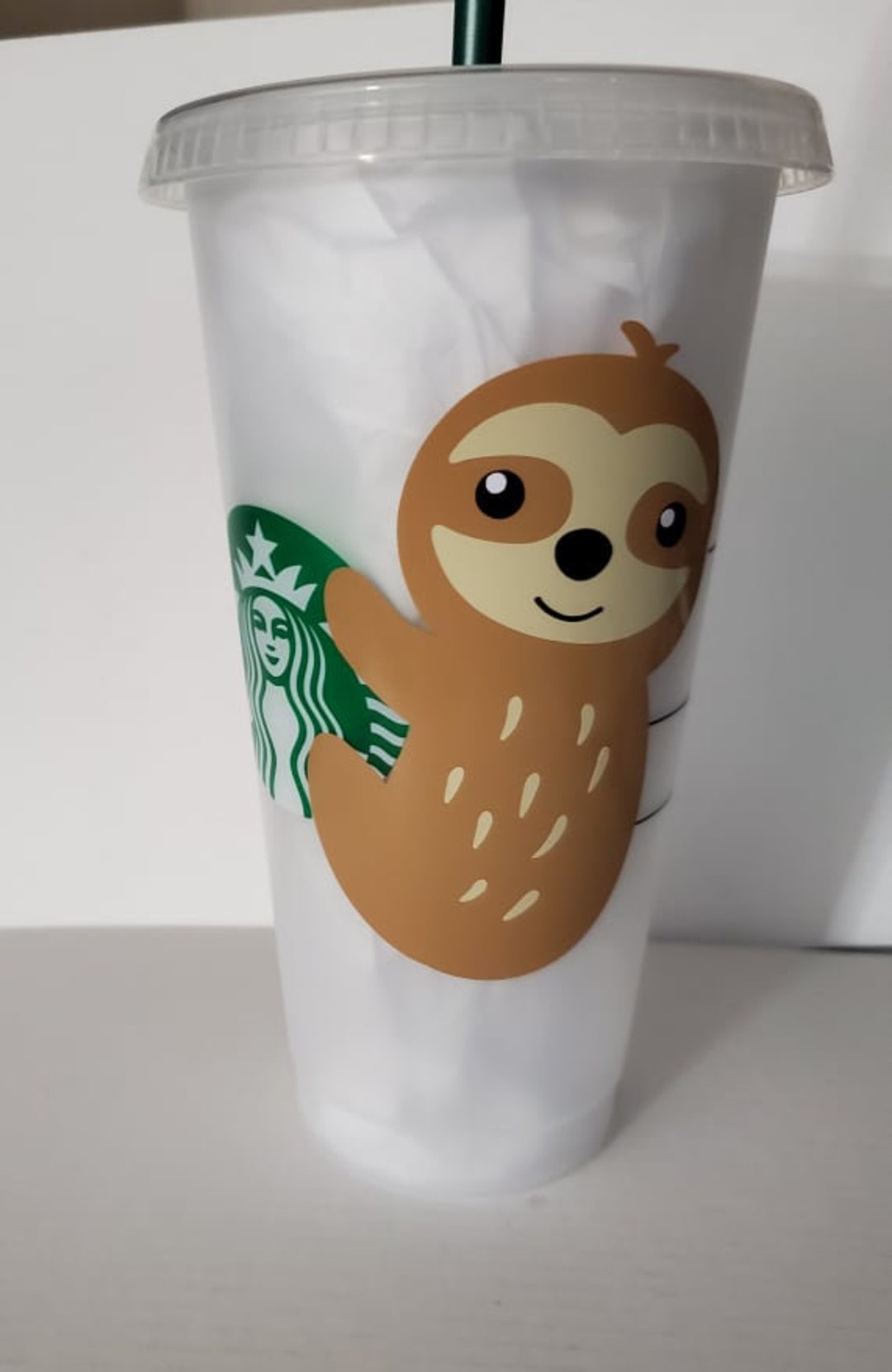 Cute Sloth- Custom Starbucks Cold Cup - Etsy