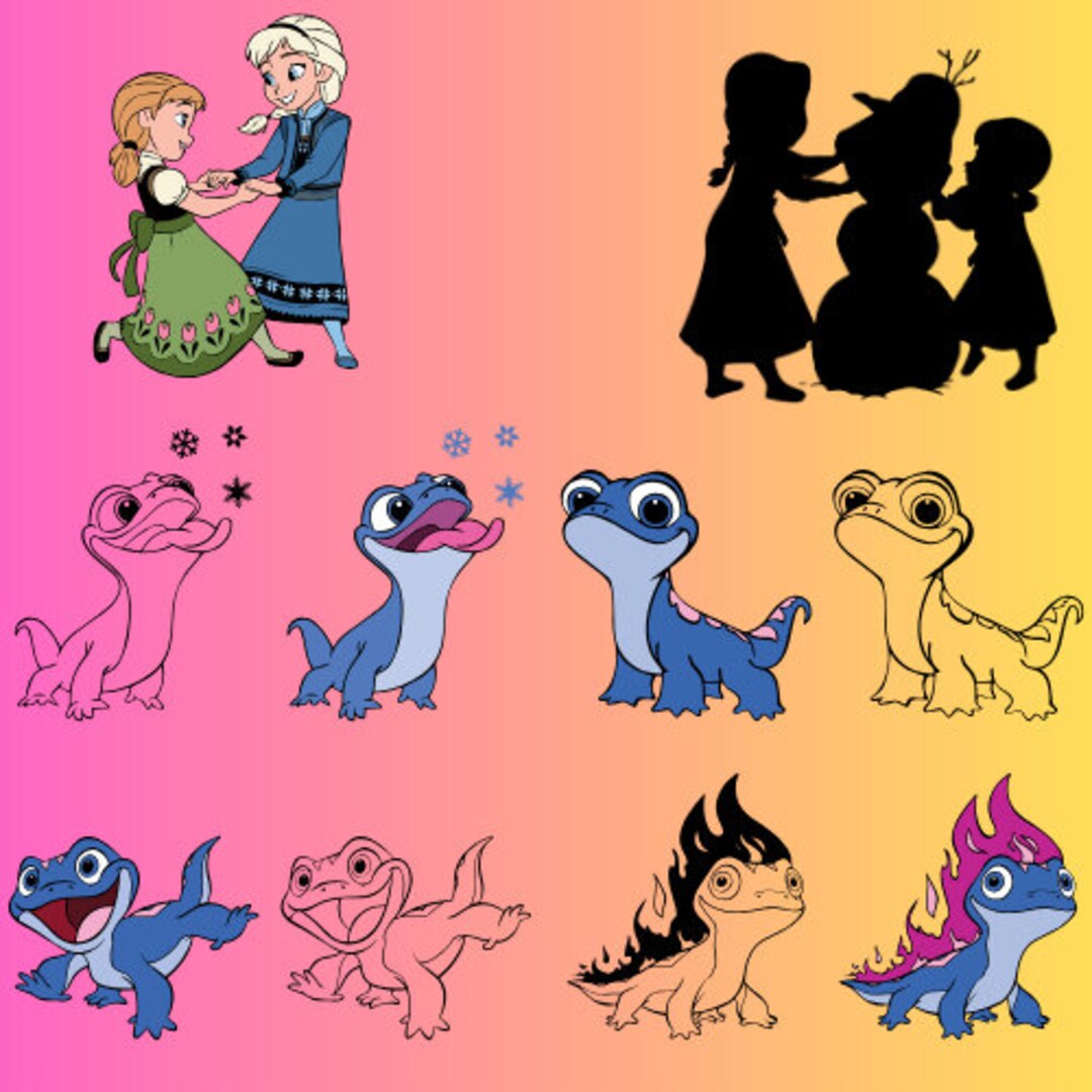 Frozen Kids & Bruni Frozen 2 Digital Download SVG, PDF, PNG, Studio 3 ...