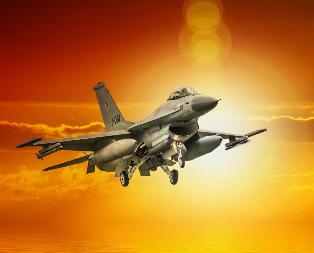 Patriotic Panel: Fighter Jets on Golden Yellow Skies - Etsy