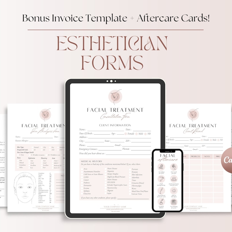 Esthetician Forms - Etsy