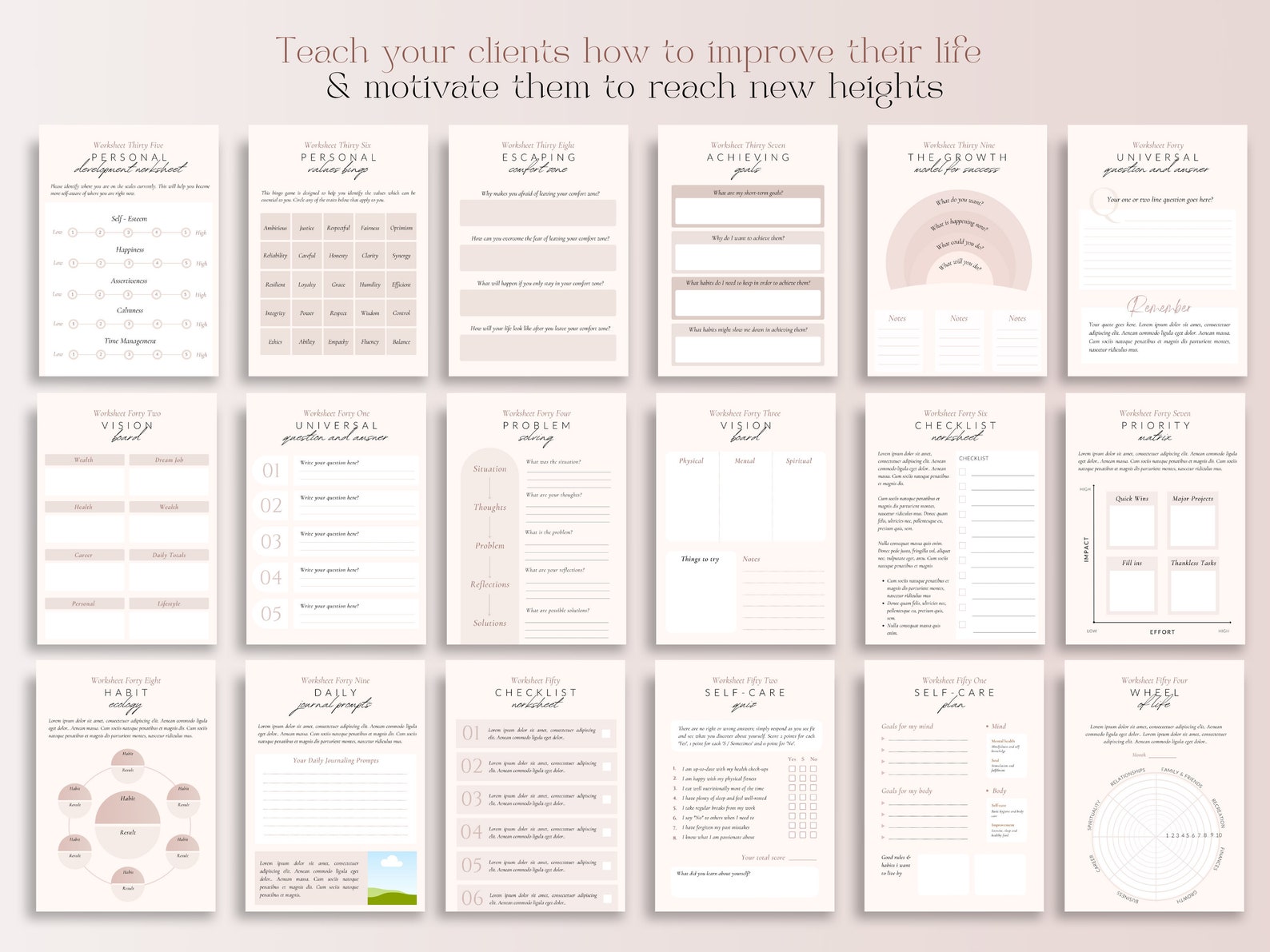 Coaching Worksheet Canva Templates Coaching Canva Templates - Etsy Canada