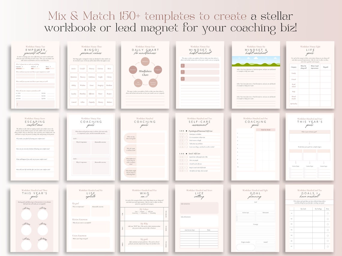 Coaching Worksheet Canva Templates Coaching Canva Templates - Etsy Canada