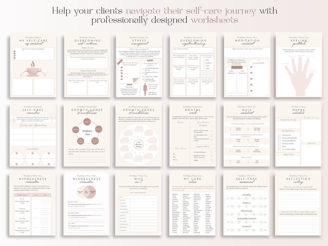 Self-care Coaching Worksheets Canva Templates Coaching Canva - Etsy