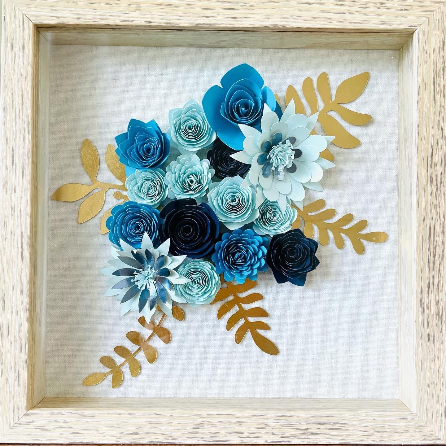 9x9 Paper Flower Shadow Box - Etsy