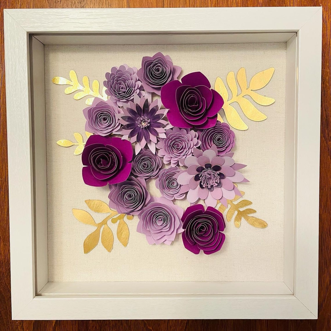 9x9 Paper Flower Shadow Box - Etsy