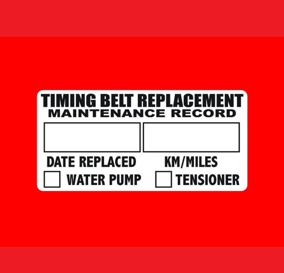 Timing Belt Stickers Replacement Reminder Glossy Polyester - Etsy