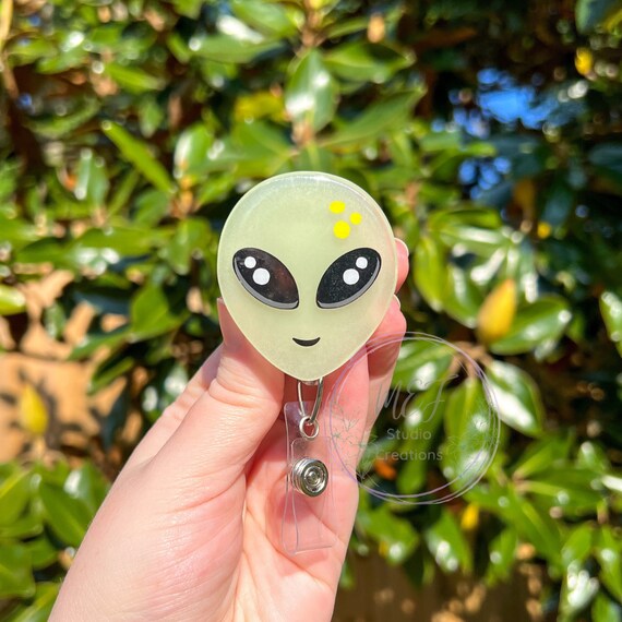 Alien Glow in the Dark Interchangeable Badge Reel Alien Glow | Etsy