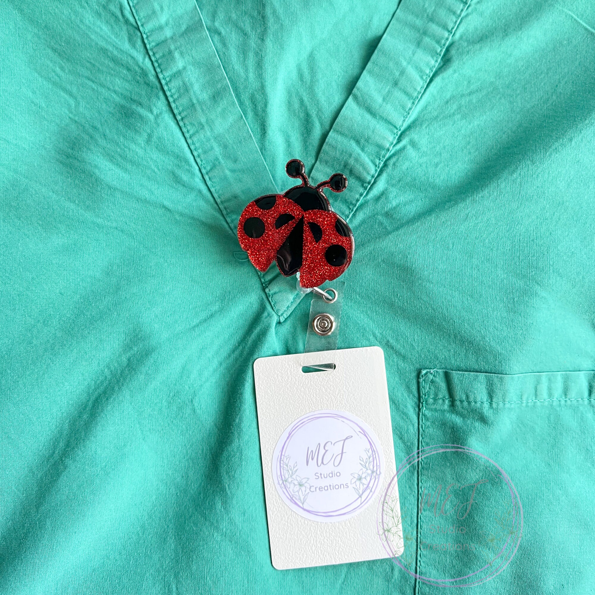 Ladybug Glitter Interchangeable Badge Reel Ladybug Glitter - Etsy