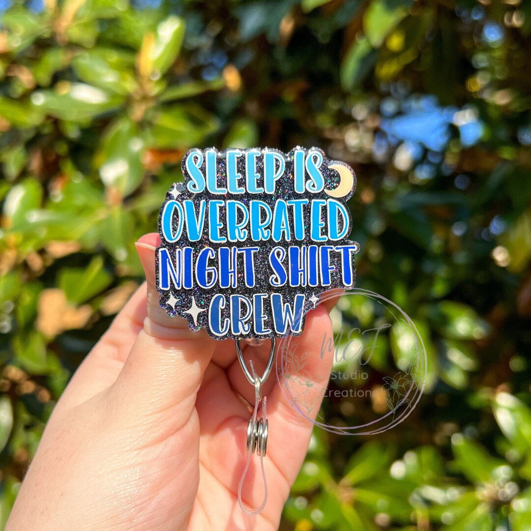 Night Shift Glitter Interchangeable Badge Reel | Night Shift Glitter ID ...