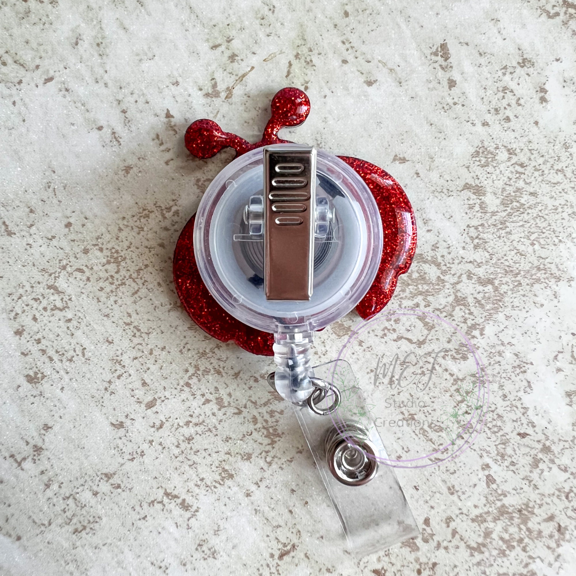 Ladybug Glitter Interchangeable Badge Reel Ladybug Glitter - Etsy