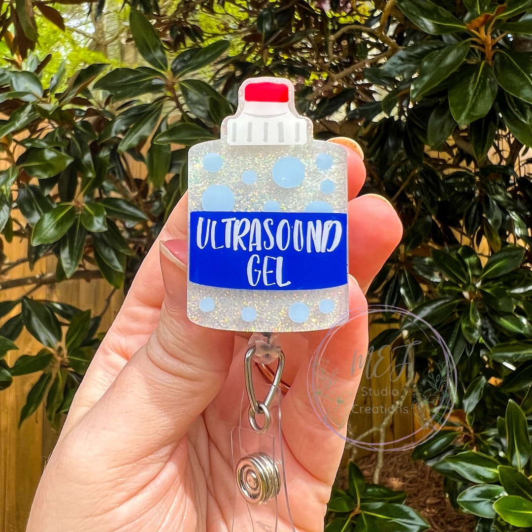 Ultrasound Gel Bottle Glow in the Dark Interchangeable Badge Reel ...