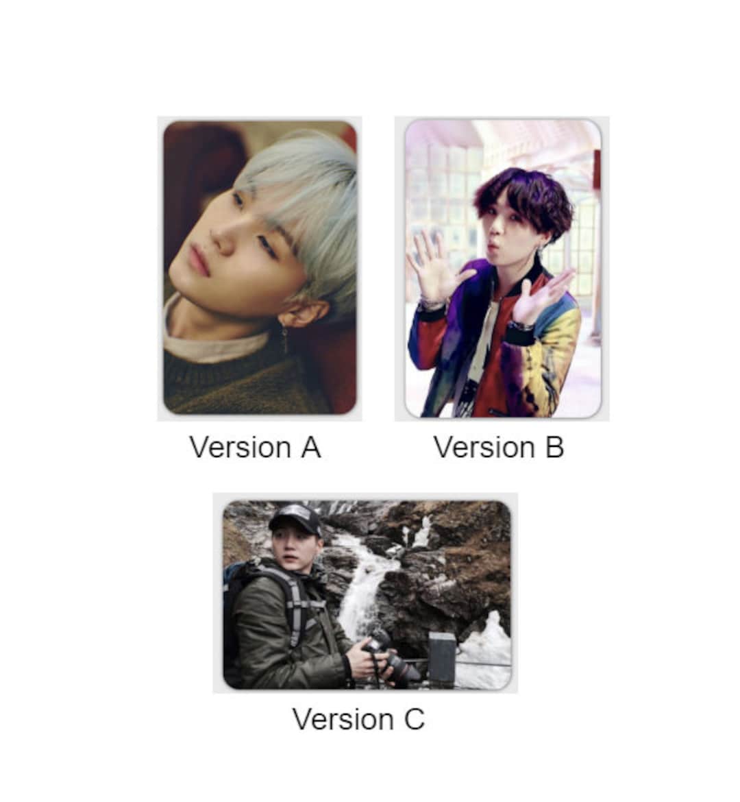 BTS Suga Photocards - Etsy