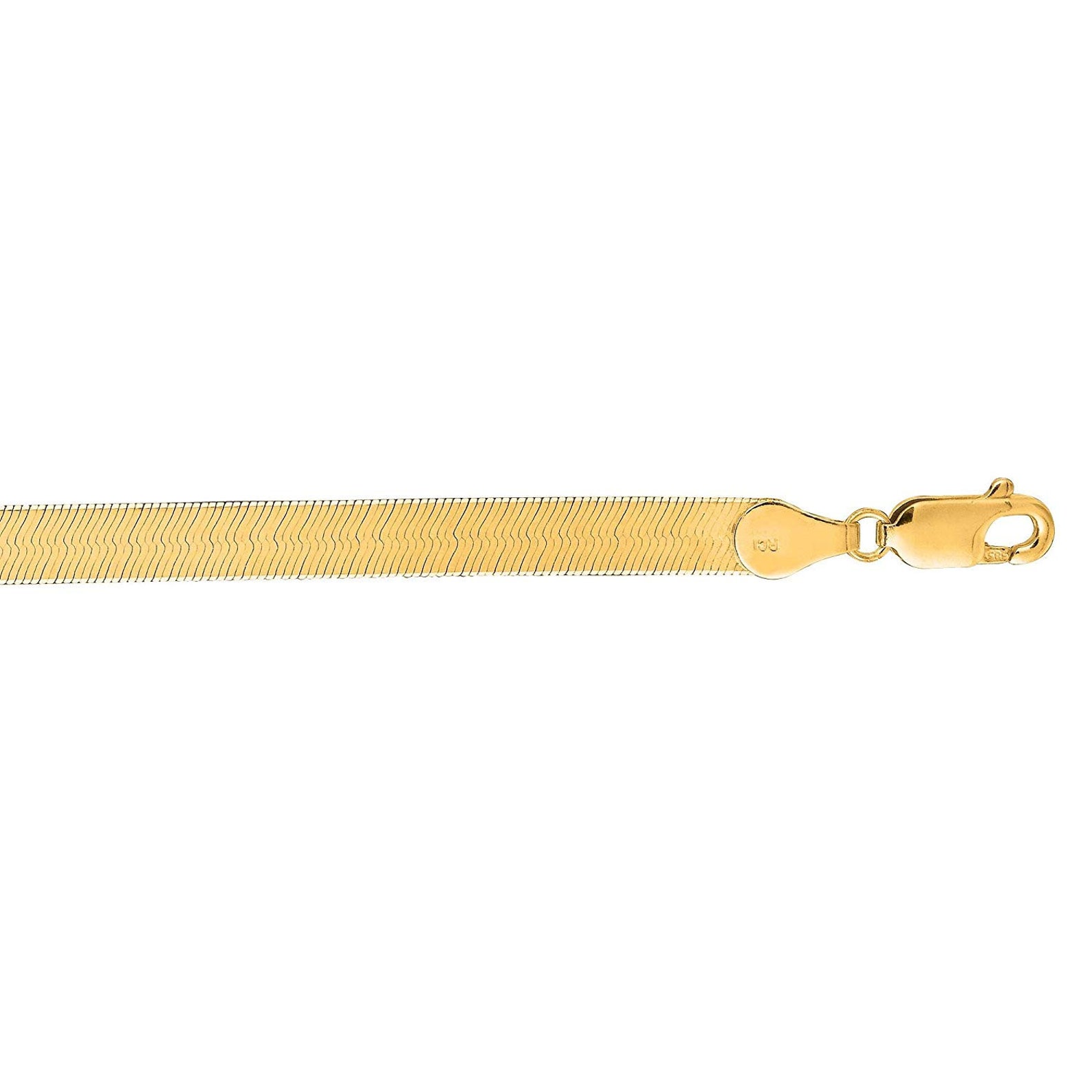 14K Solid Yellow Gold Herringbone Chain Necklace, 16 18 20 24 4mm Thick, Herringbone Gold Chain ...