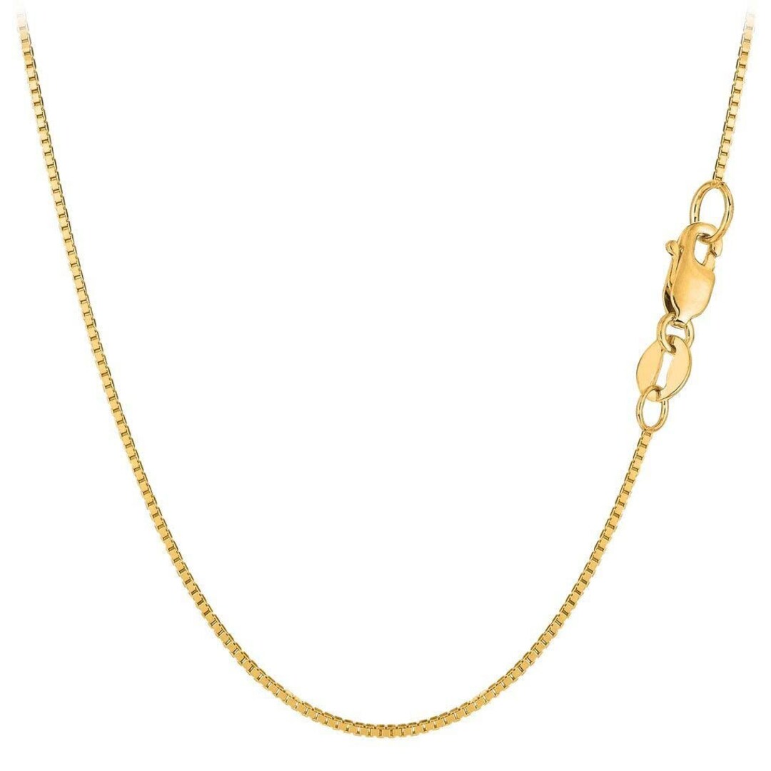 18K Yellow Solid Gold Box Chain Necklace 0.8mm length: 16 20 - Etsy