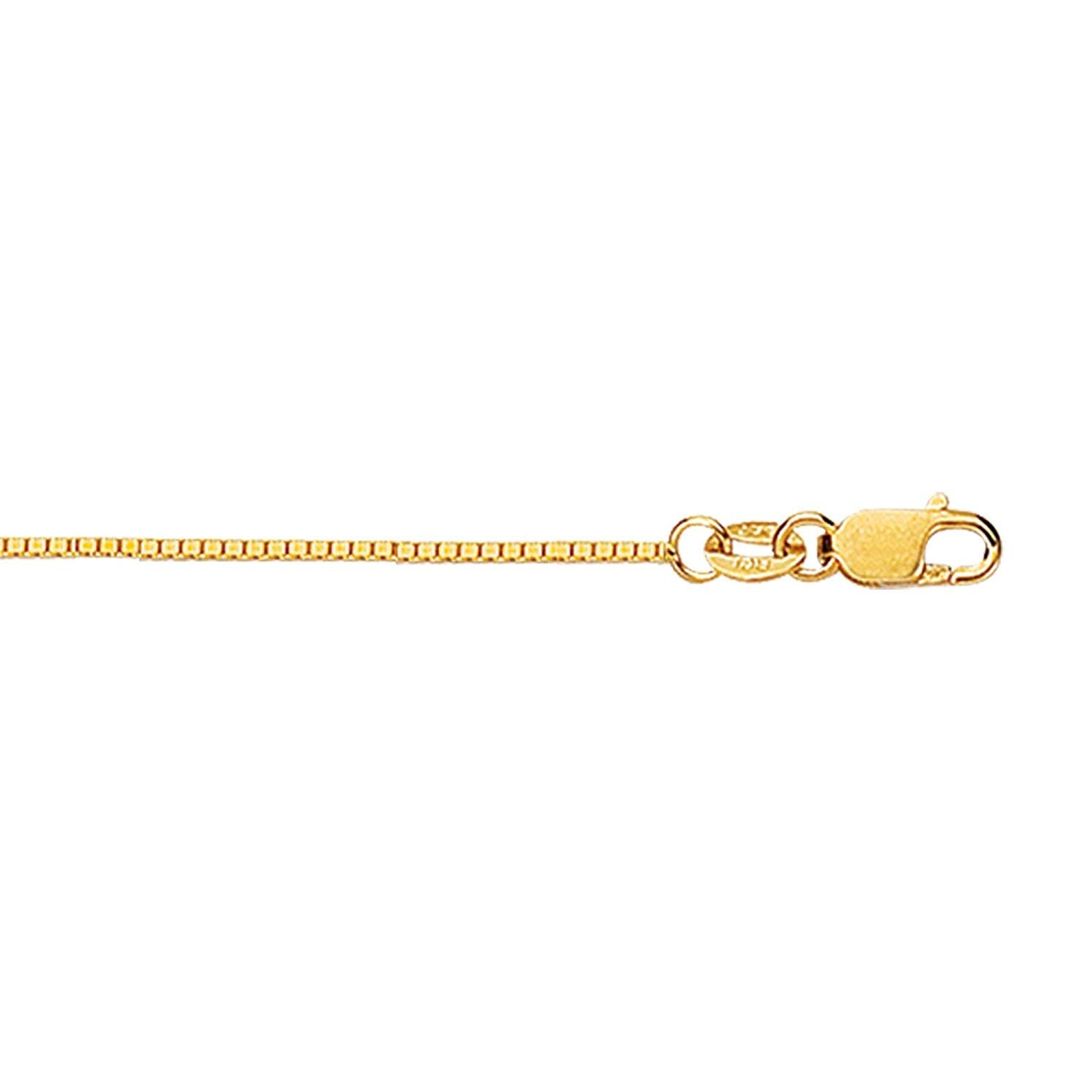 18K Yellow Solid Gold Box Chain Necklace 0.8mm length: 16 20 - Etsy