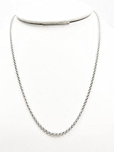 10k White Gold Rolo Chain Necklace 2.3 Mm 16to 20 - Etsy