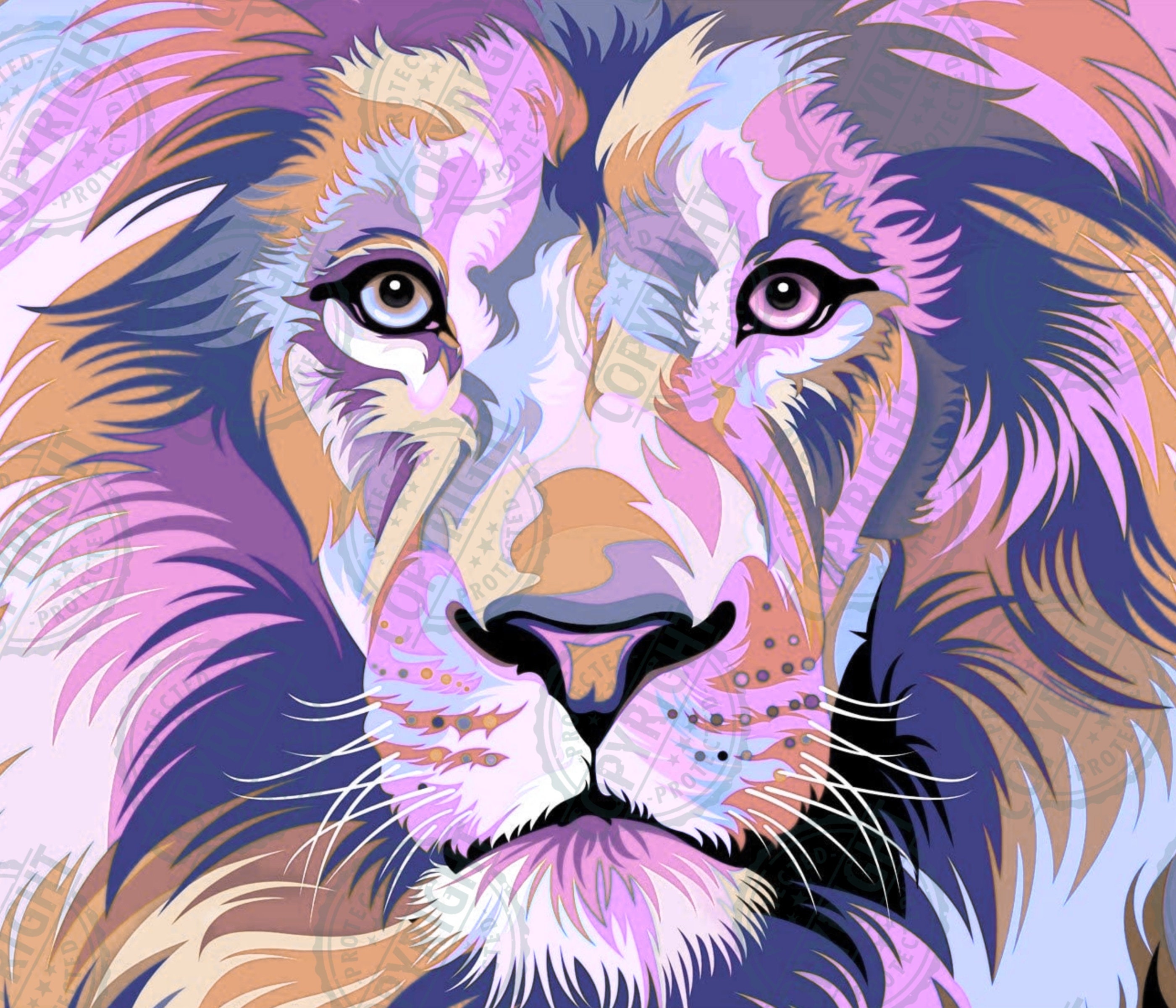 Pastel Lion Straight Wrap Instant Download | Etsy