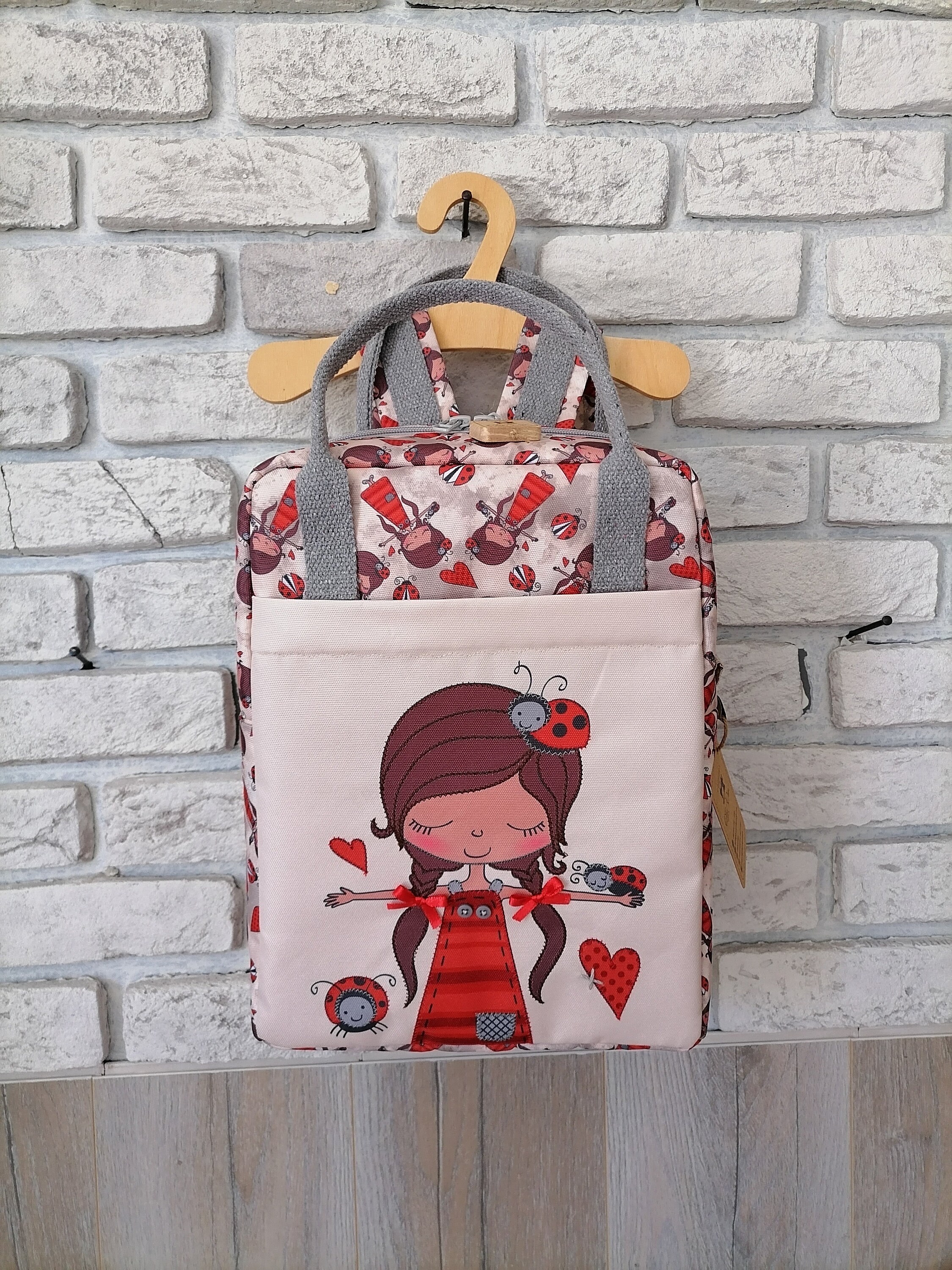 L Size Red Girl Kids Backpack Toddler Bag Nursery Kindergarden Rucksack ...
