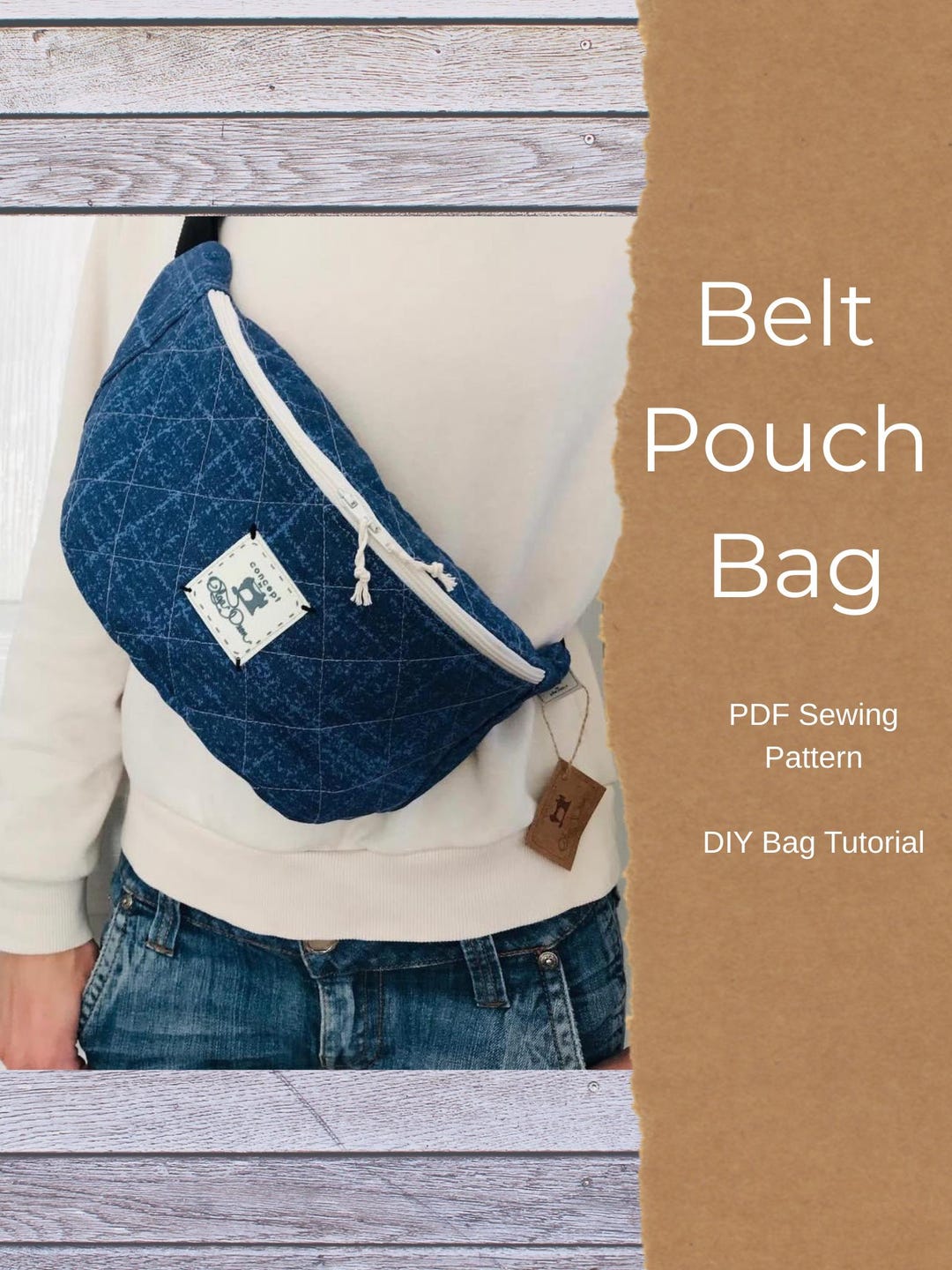 Belt Pouch Bag Sewing Pattern, Waist Bag PDF Pattern, Crossbody Belt ...