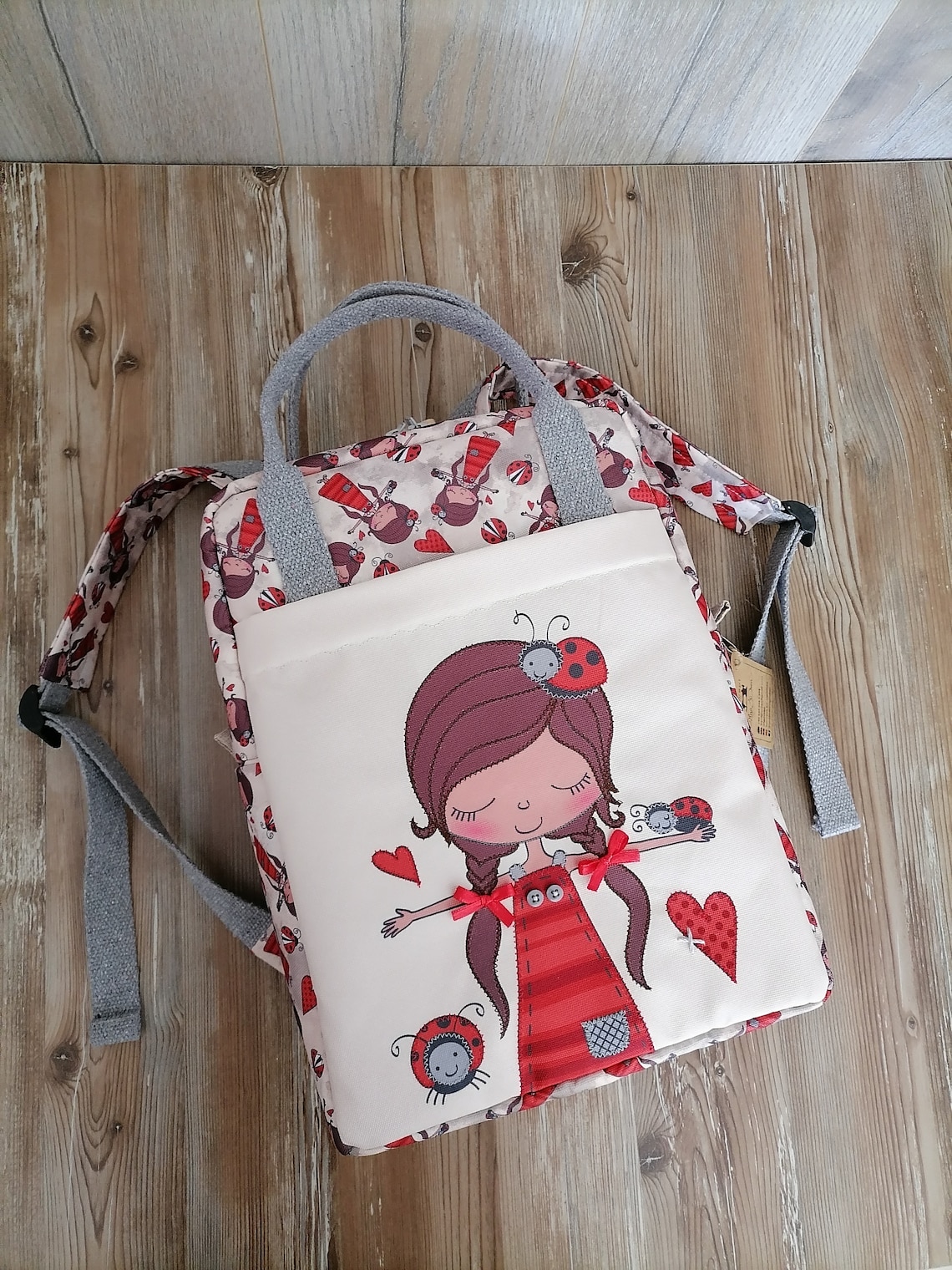 L Size Red Girl Kids Backpack Toddler Bag Nursery Kindergarden Rucksack ...