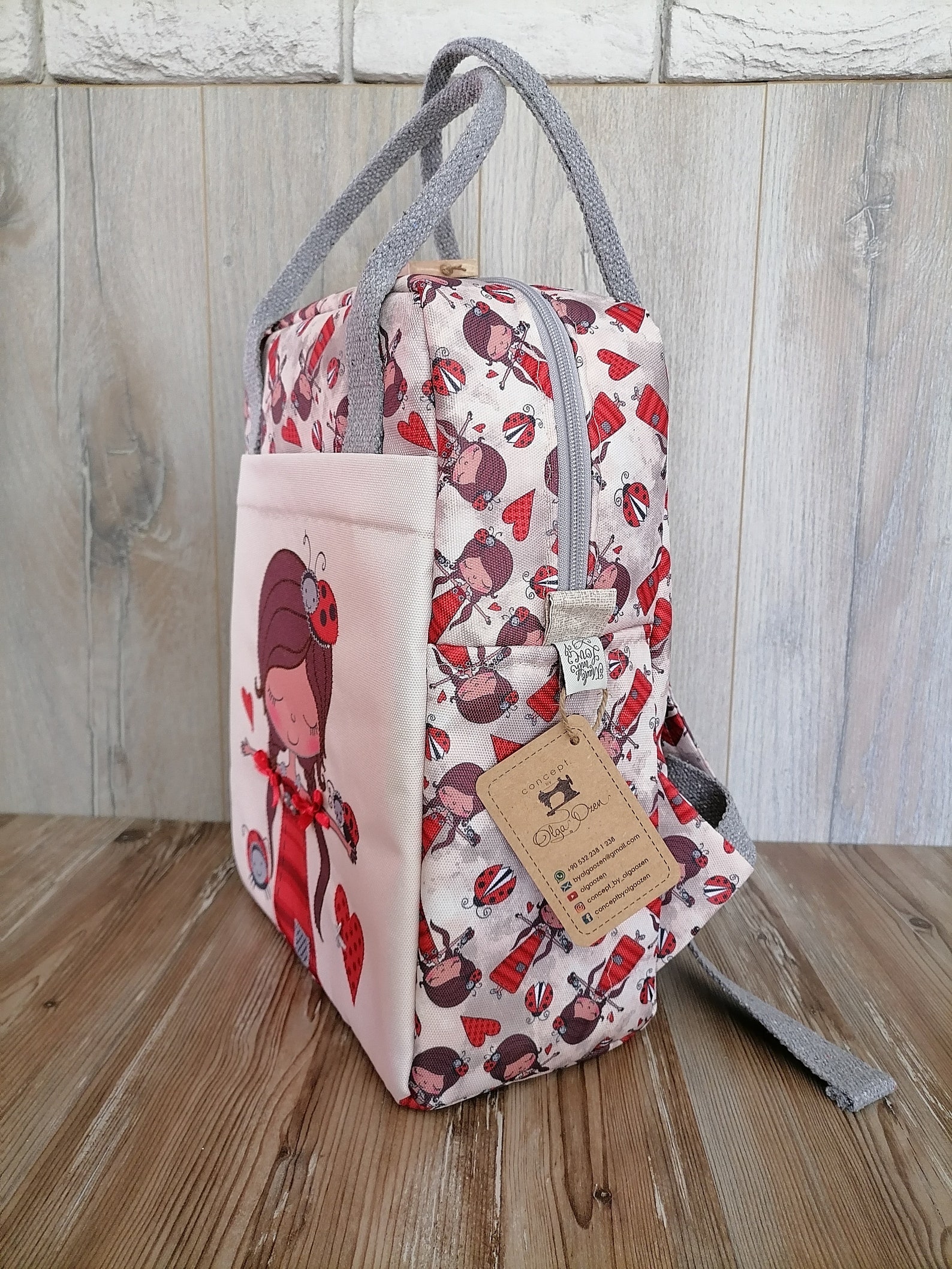 L Size Red Girl Kids Backpack Toddler Bag Nursery Kindergarden Rucksack ...