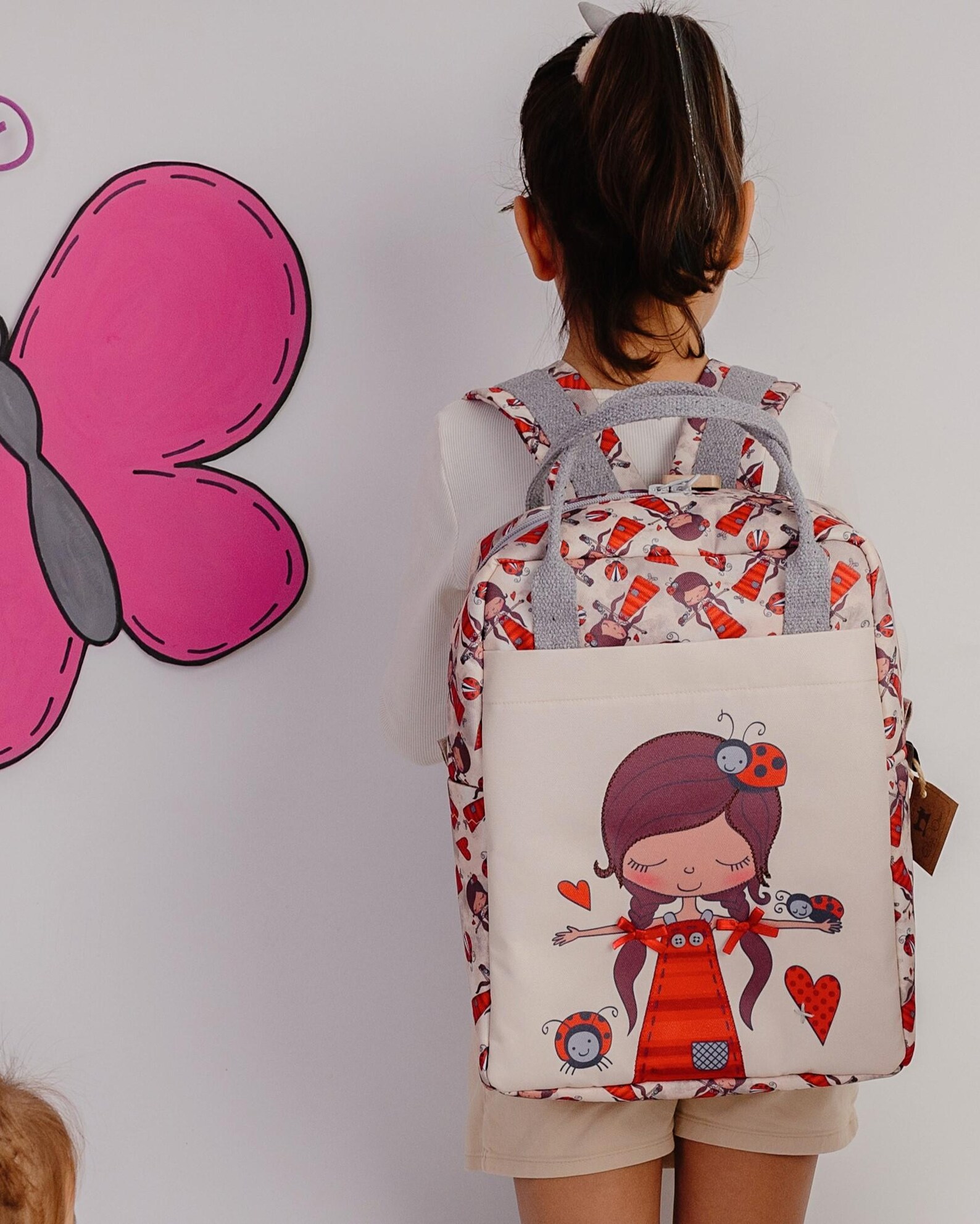 L Size Red Girl Kids Backpack Toddler Bag Nursery Kindergarden Rucksack ...
