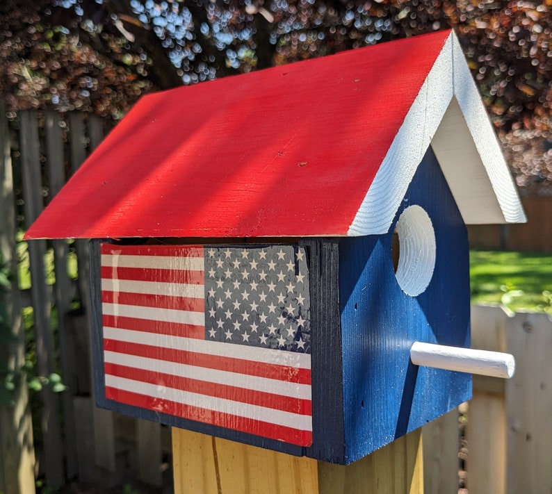 US Flag Bird House - Etsy