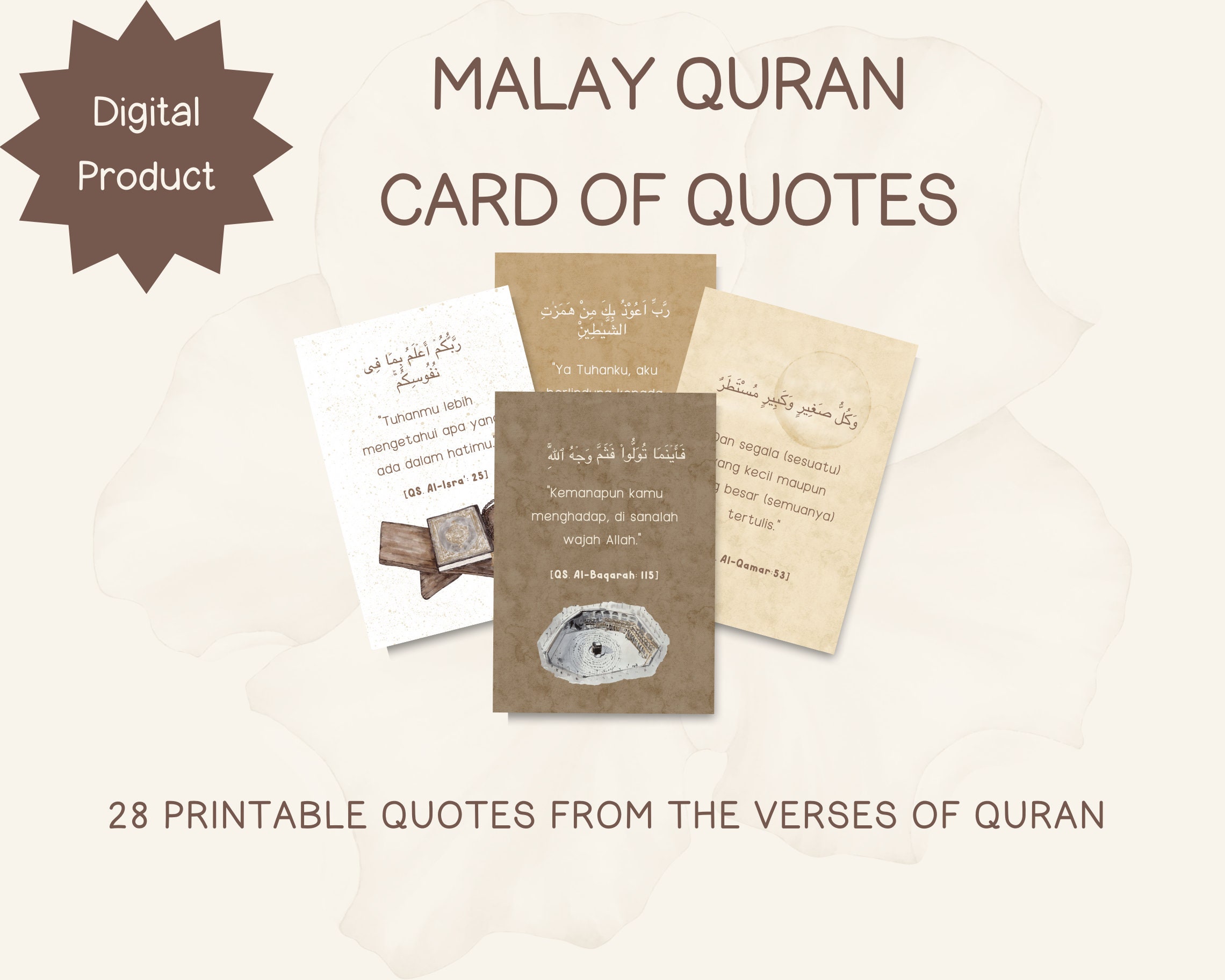 28 Inspirational Quran Verses Quotes in Malay bahasa Melayu - Etsy