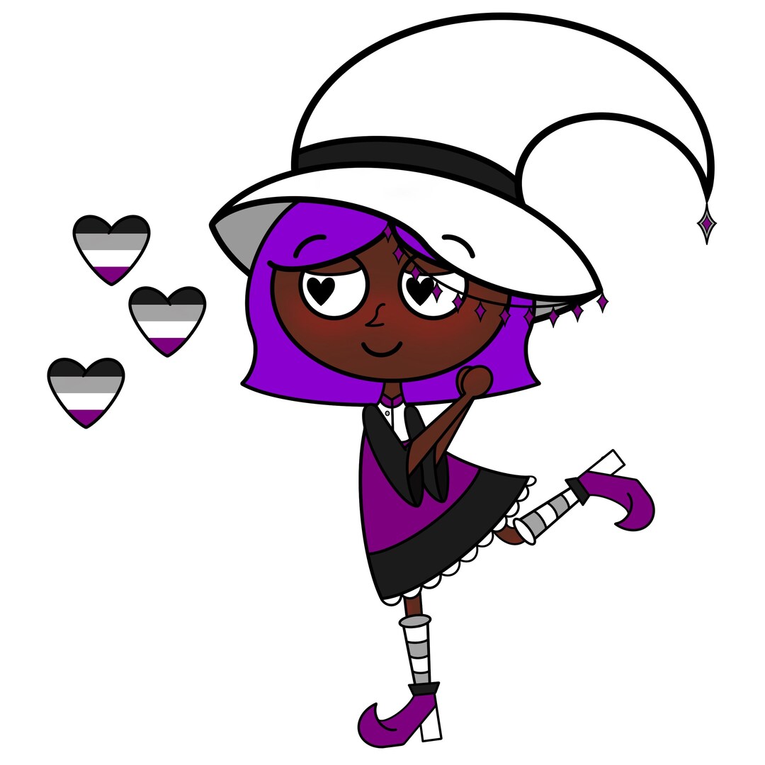 Lovely Asexual Pride Witch Sticker - Etsy