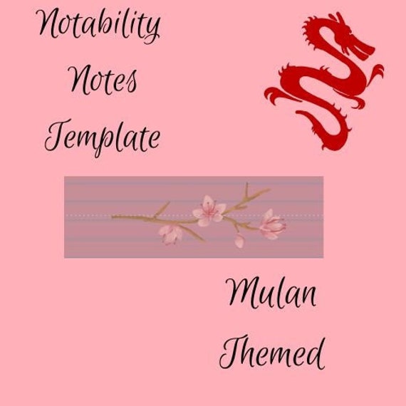 Mulan Themed Notability Notes Template - Etsy
