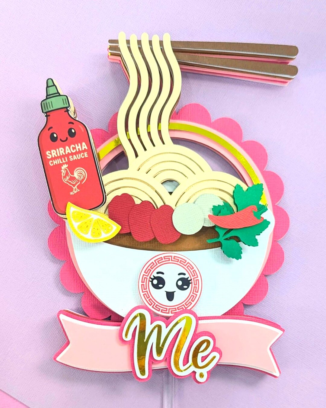 Pho Noodle Cake Topper | Personalized Birthday Party Decoration - Etsy