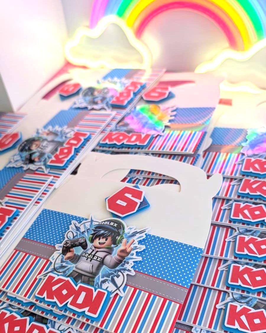 Roblox 3D Party Box | Lolly Bag | Birthday Favor Favour | Personalised ...
