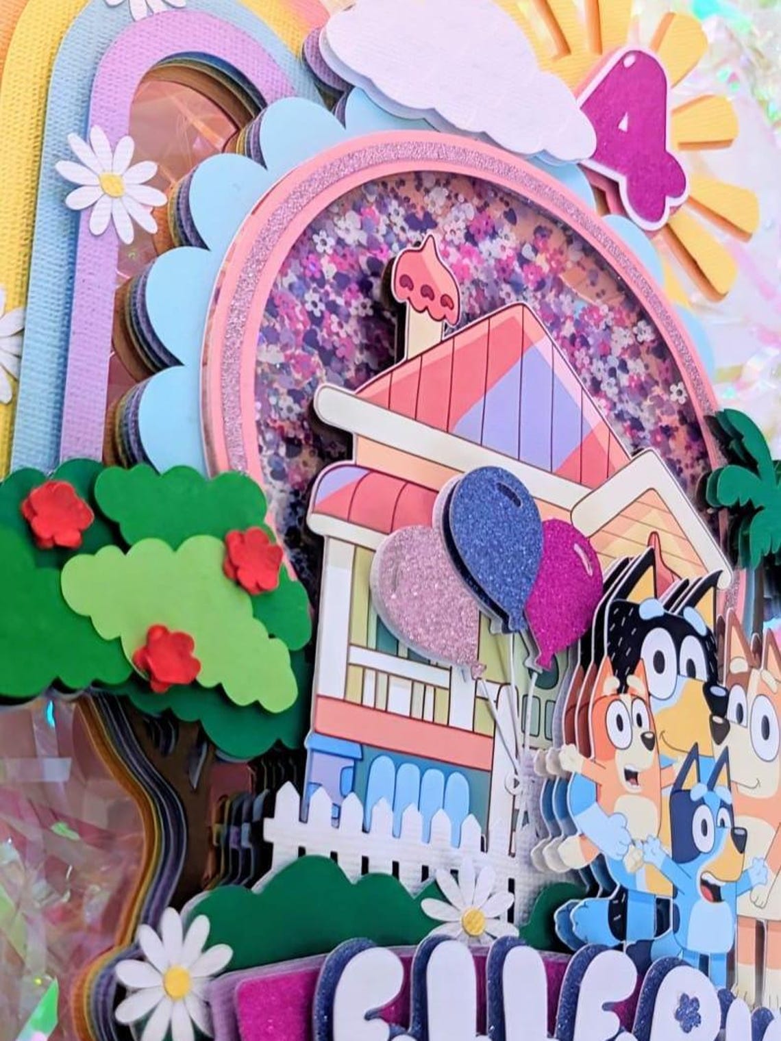 Bluey 3D Shaker Cake Topper | Birthday Cake Topper | Personalized ...