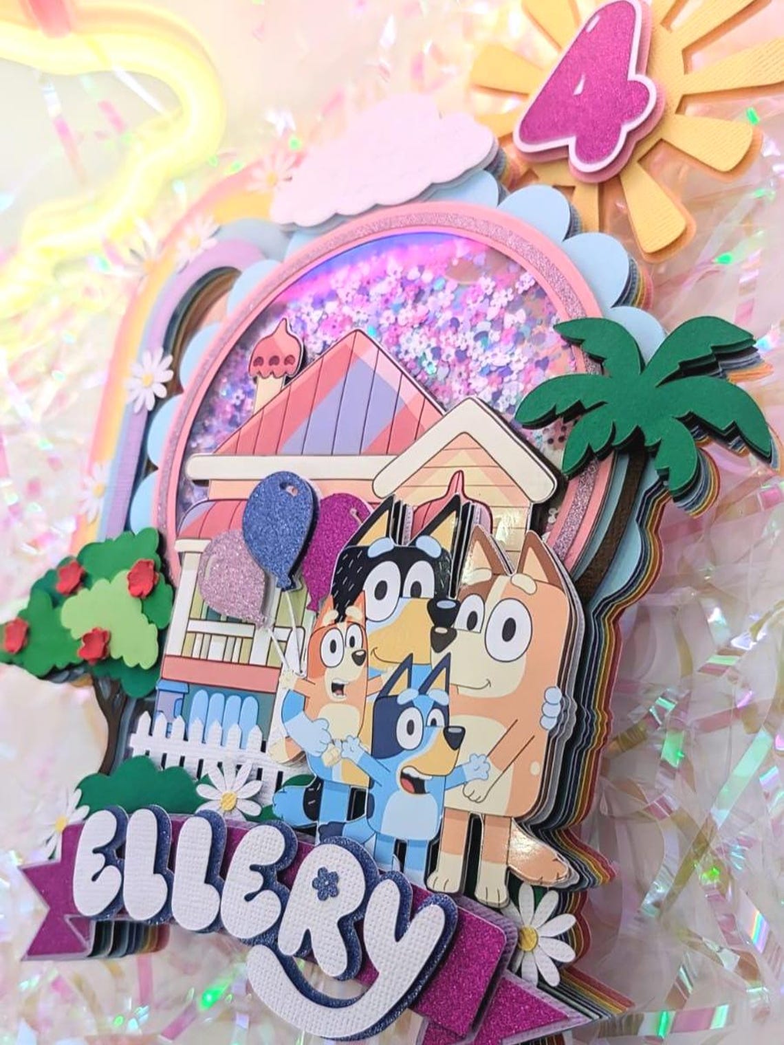 Bluey 3D Shaker Cake Topper | Birthday Cake Topper | Personalized ...