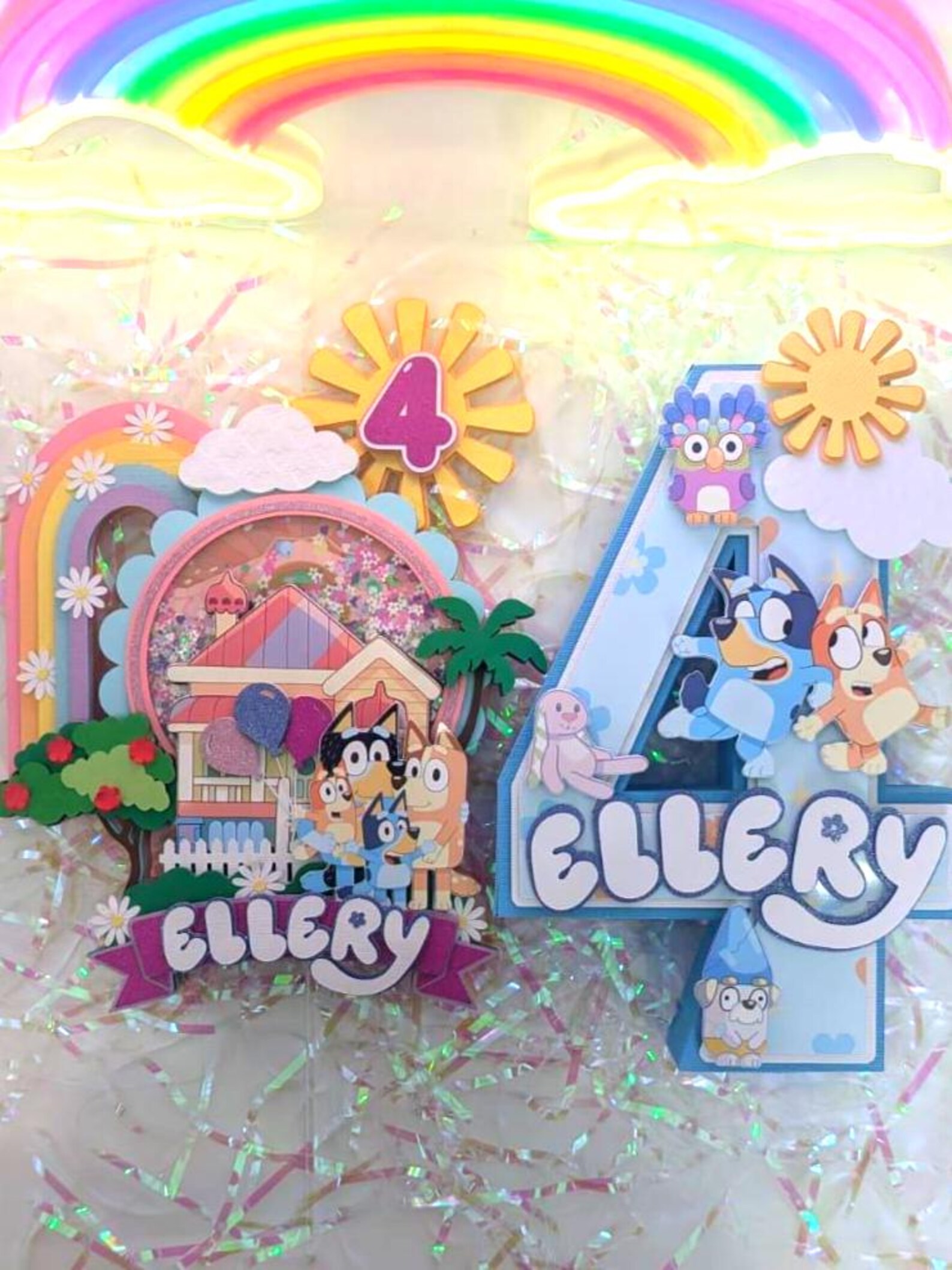Bluey 3D Shaker Cake Topper | Birthday Cake Topper | Personalized ...