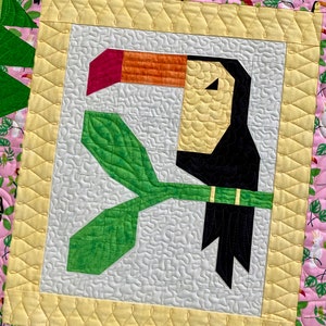 Patchwork Paradise Quilt Pattern PDF Digital Download by Angela's DIY Designs - Tropical Bird ...