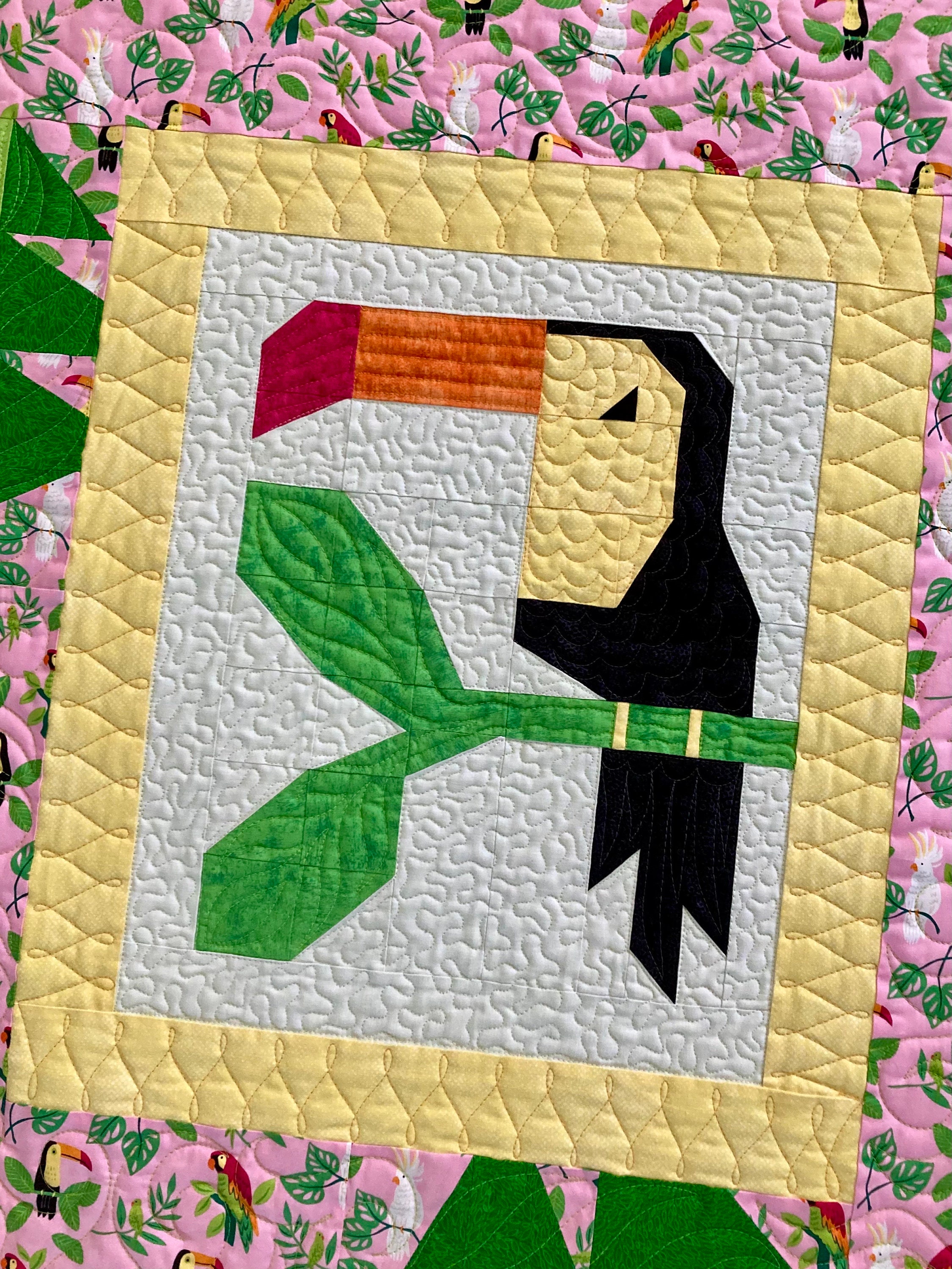 Patchwork Paradise Quilt Pattern PDF Digital Download by Angela's DIY Designs - Tropical Bird ...