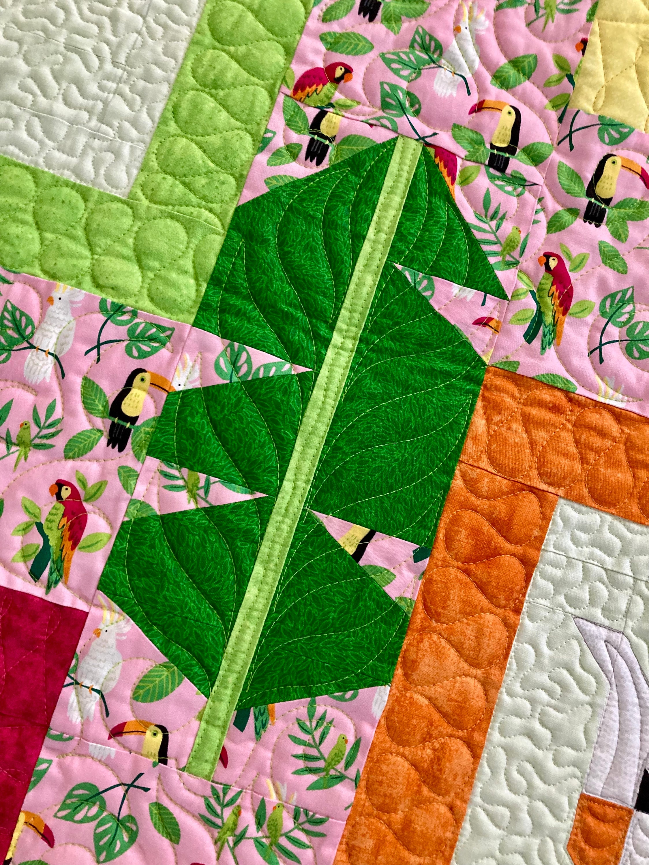 Patchwork Paradise Quilt Pattern PDF Digital Download by Angela's DIY Designs - Tropical Bird ...