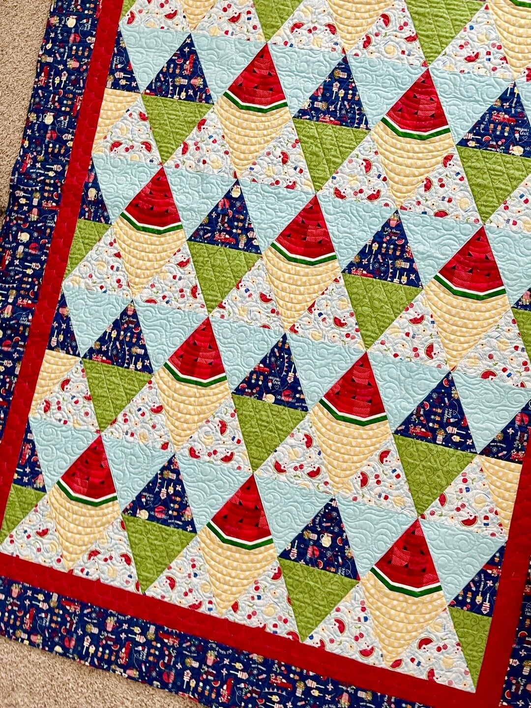 Watermelon Patch Quilt Pattern PDF Digital Download by Angela's DIY ...
