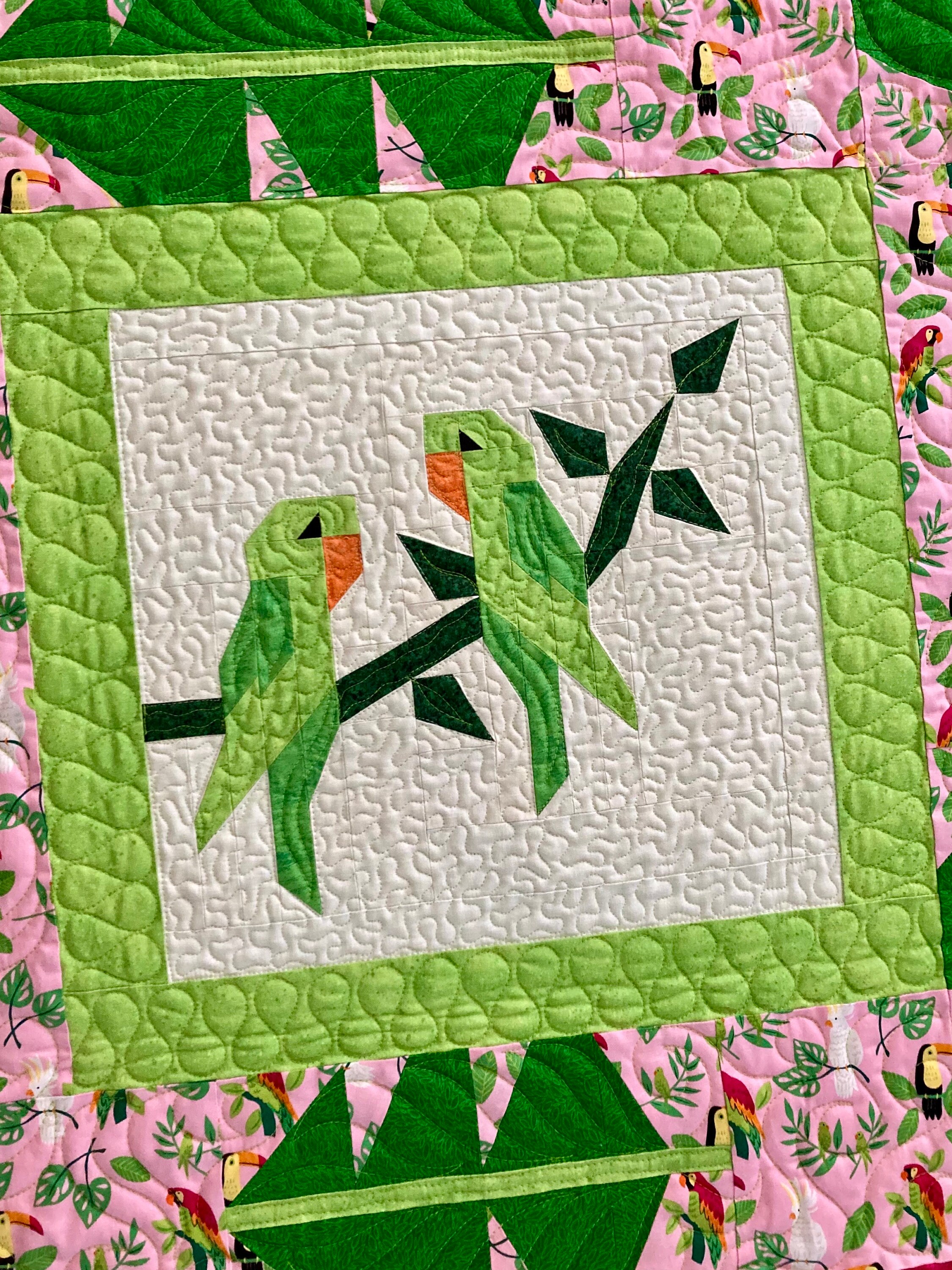 Patchwork Paradise Quilt Pattern PDF Digital Download by Angela's DIY Designs - Tropical Bird ...