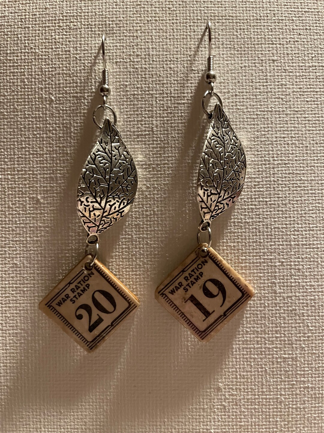 Genuine WWII Ration Stamp Earrings - Upcycled Handmade - Etsy