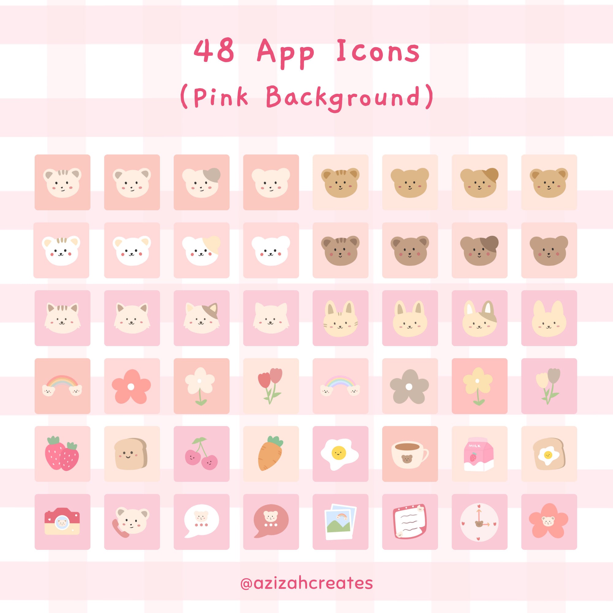 Cute Aesthetic App Icons Pink Theme App Icons Kawaii App - Etsy
