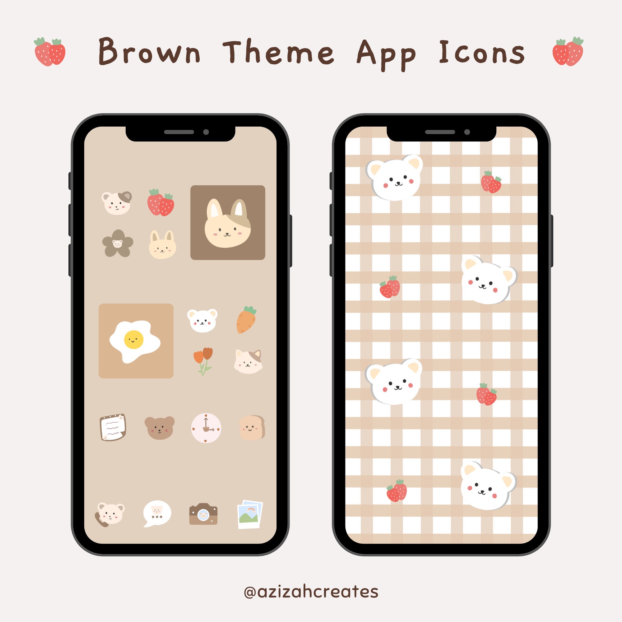 Cute Aesthetic App Icons | Brown Theme App Icons | Kawaii App Icons ...
