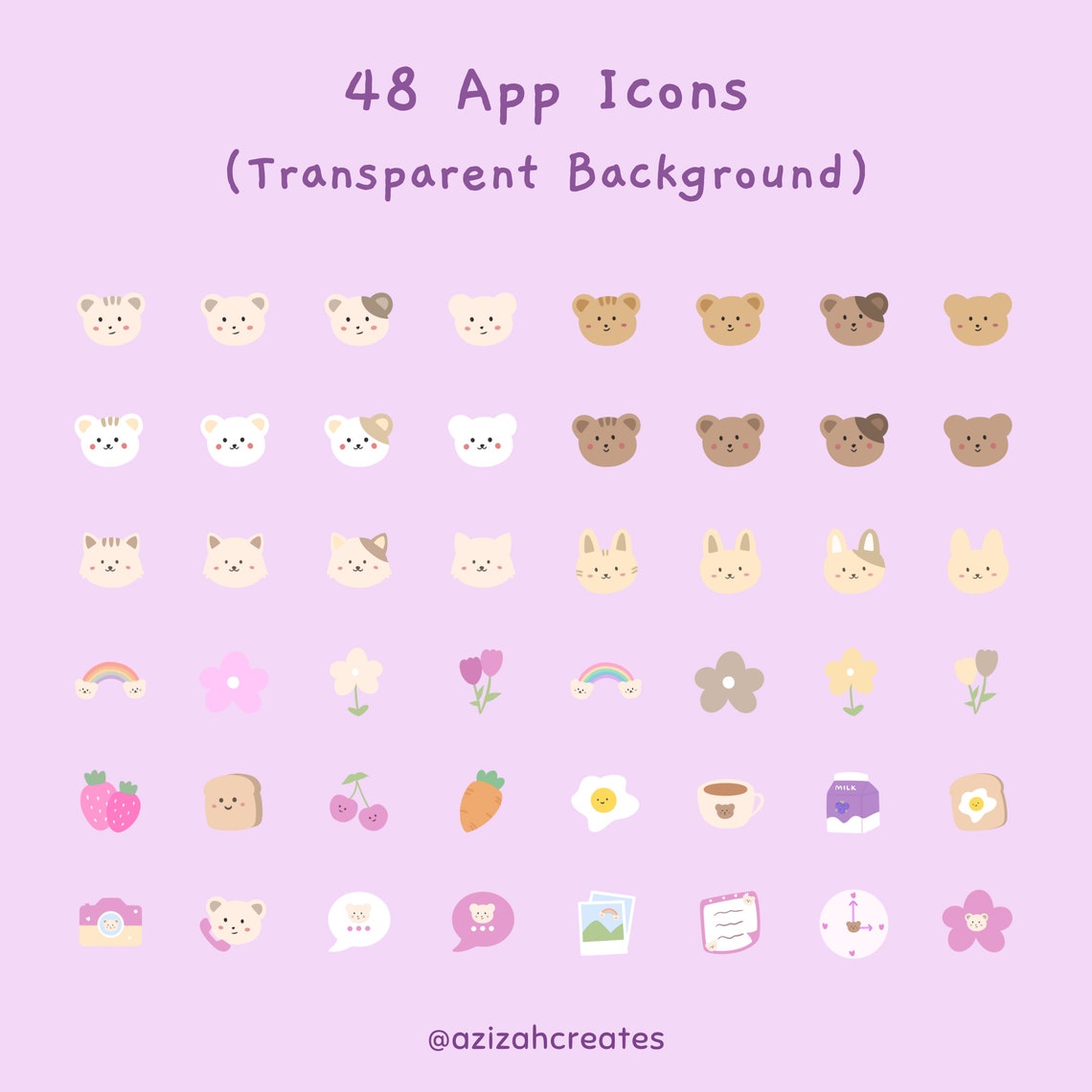 Cute Aesthetic App Icons | Purple Theme App Icons | Kawaii App Icons ...