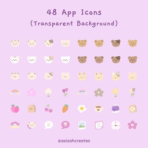Cute Aesthetic App Icons | Purple Theme App Icons | Kawaii App Icons ...