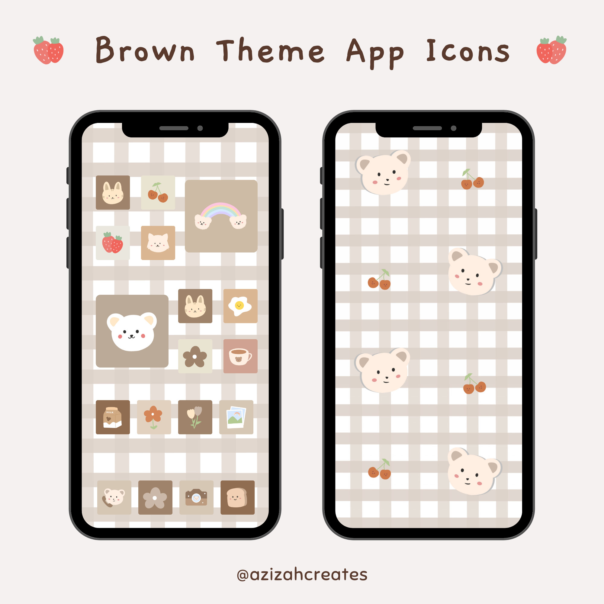 Cute Aesthetic App Icons Brown Theme App Icons Kawaii App Icons iPhone ...