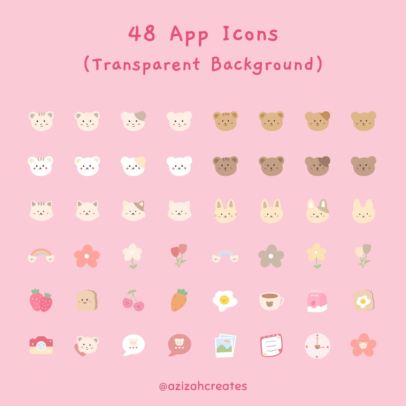 Cute Aesthetic App Icons Pink Theme App Icons Kawaii App - Etsy